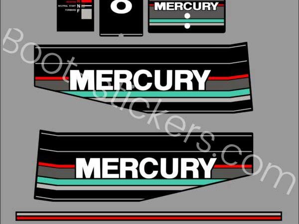 Mercury 8 pk buitenboord motorstickers